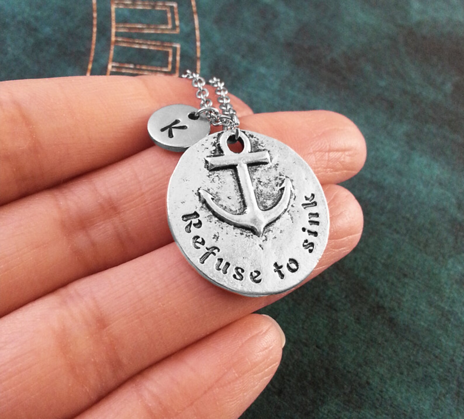 Refuse to Sink Keychain SET of 2 Anchor Keychains Nautical | Etsy