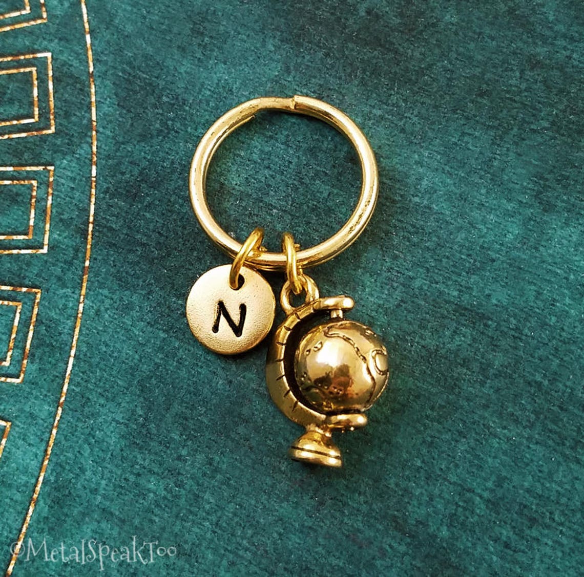 Globe Keychain VERY SMALL Globe Keyring Boyfriend Keychain | Etsy