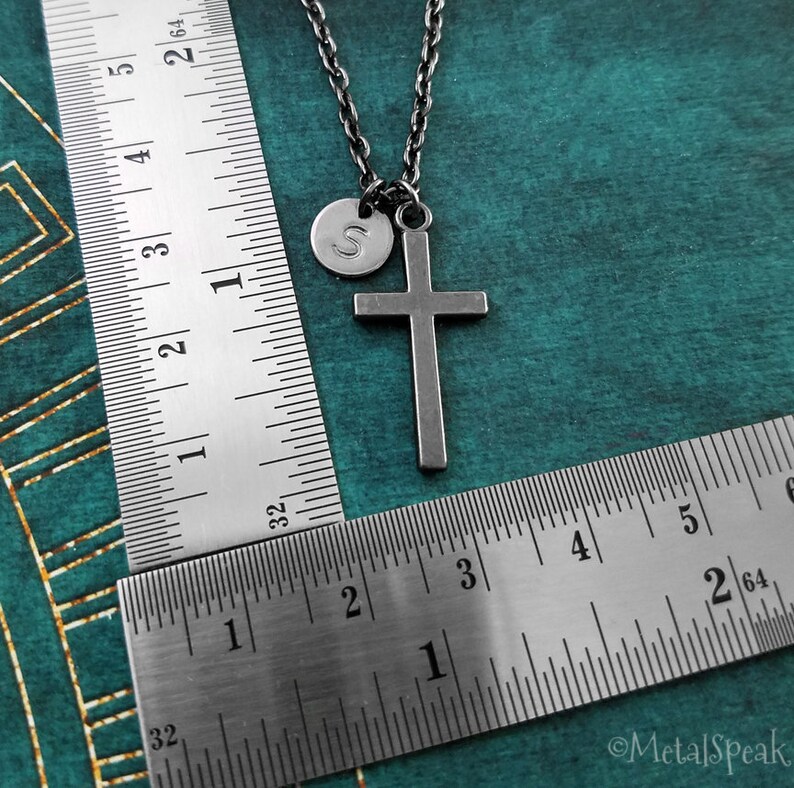 Cross Keychain VERY SMALL Black Cross Keyring Charm Christian Keychain ...