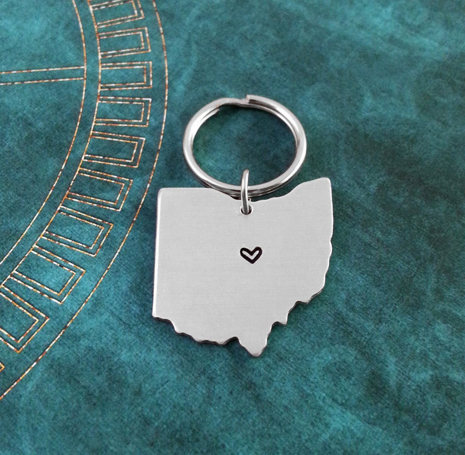 Ohio Keychain Personalized Hand Stamped Ohio Keyring Long - Etsy
