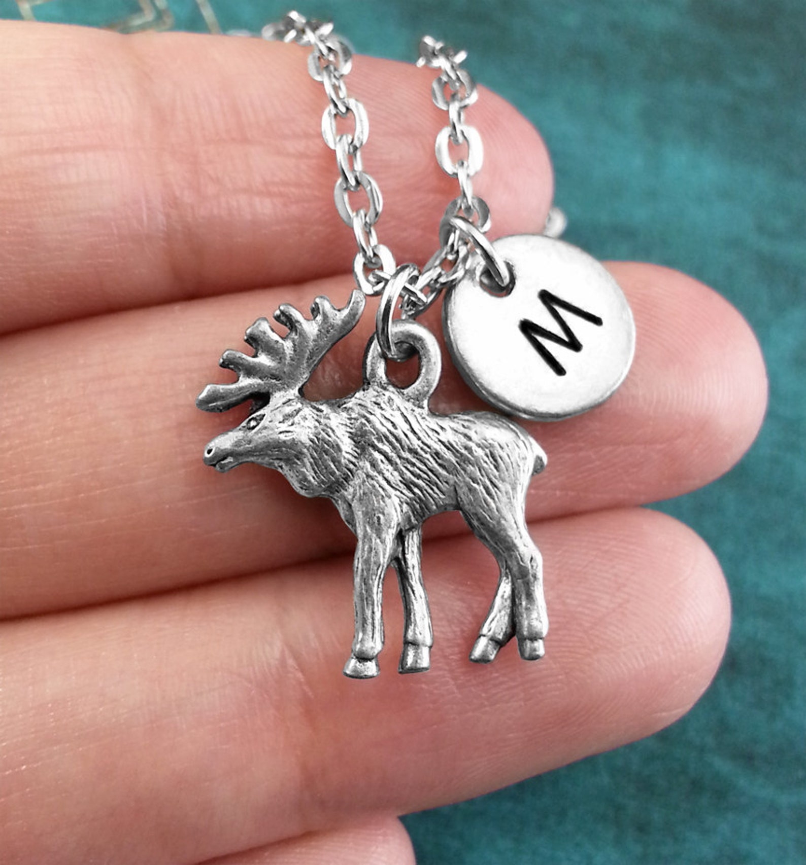 Moose Keyring Personalized Necklace Abstract Moose Keychain - Etsy