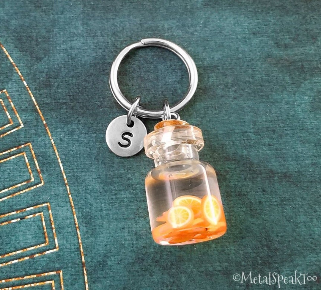 Orange Water Keychain SMALL Fruit Infused Water Keychain Orange Slices ...