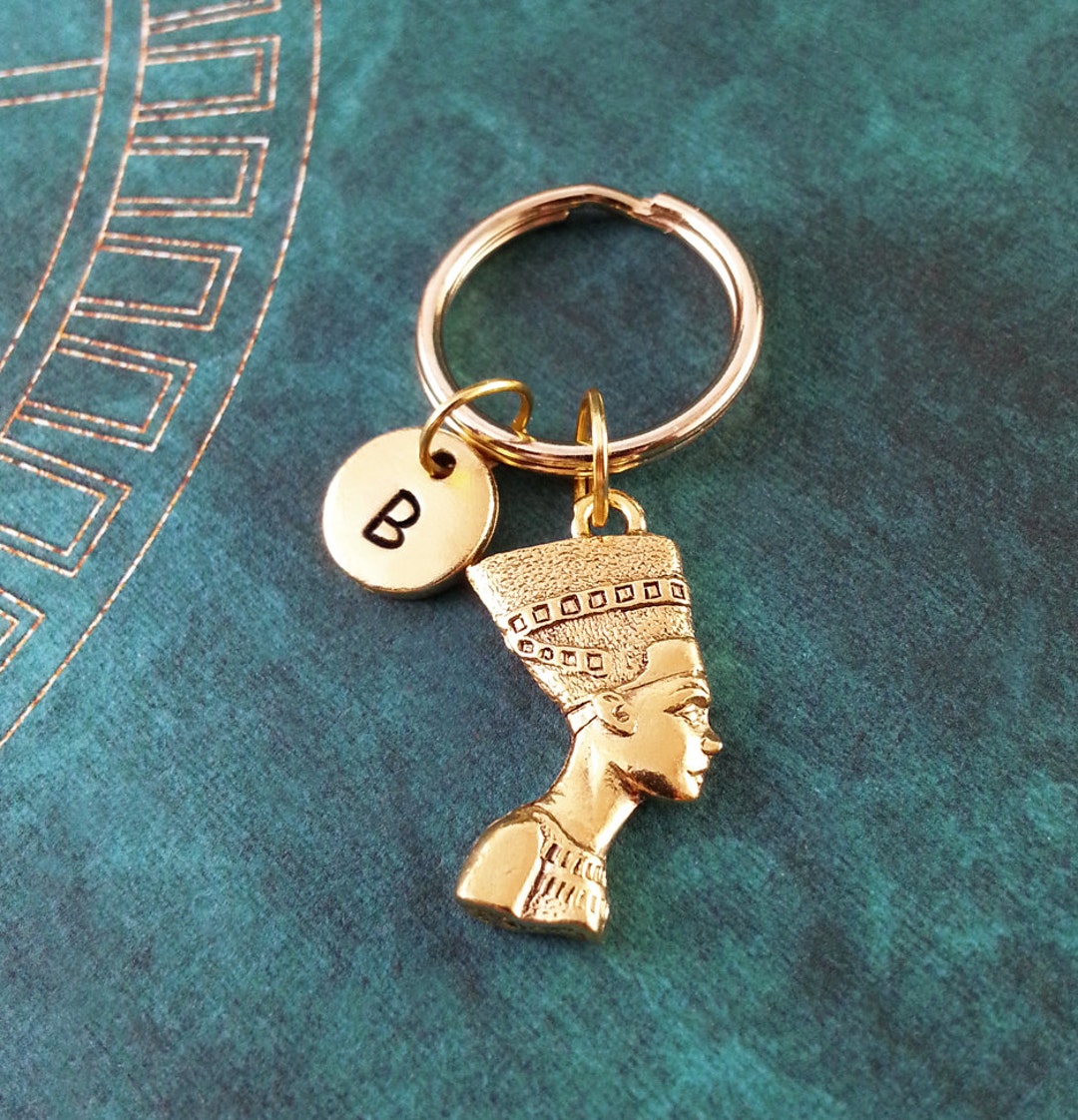 Nefertiti Keychain SMALL Queen Nefertiti Keyring Personalized Keychain ...