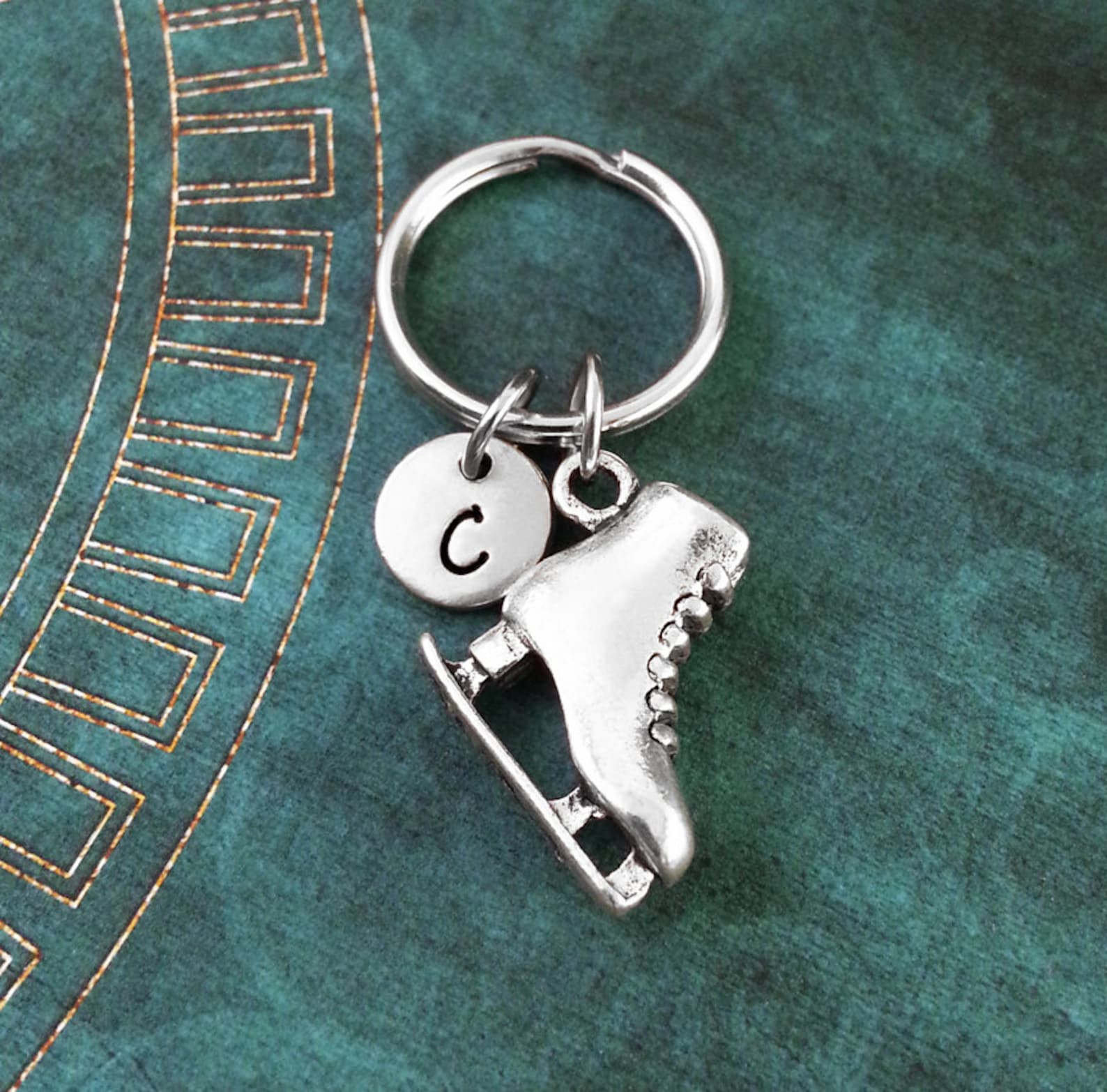 Ice Skate Keychain Personalized Keychain Ice Skate Keyring - Etsy