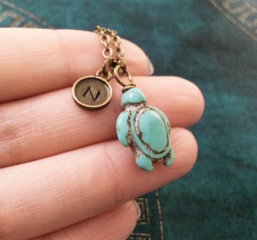 Turtle Keychain VERY SMALL Blue Turtle Keyring Bronze Keychain - Etsy