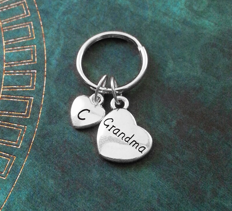 Grandma Keychain SMALL Grandma Heart Keychain Silver Grandma Keyring ...