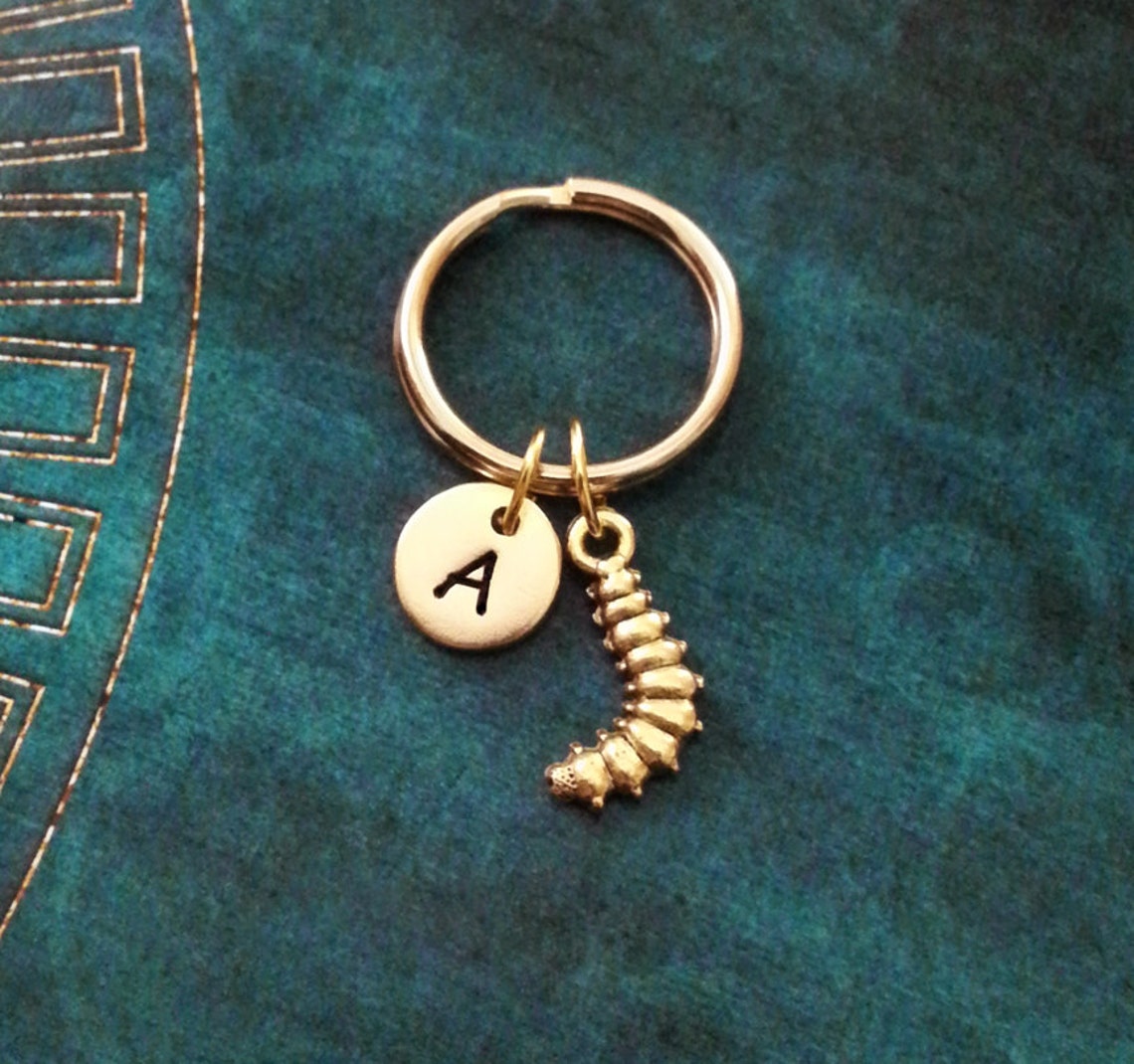 Worm Keychain VERY SMALL Worm Keyring Personalized Keychain | Etsy