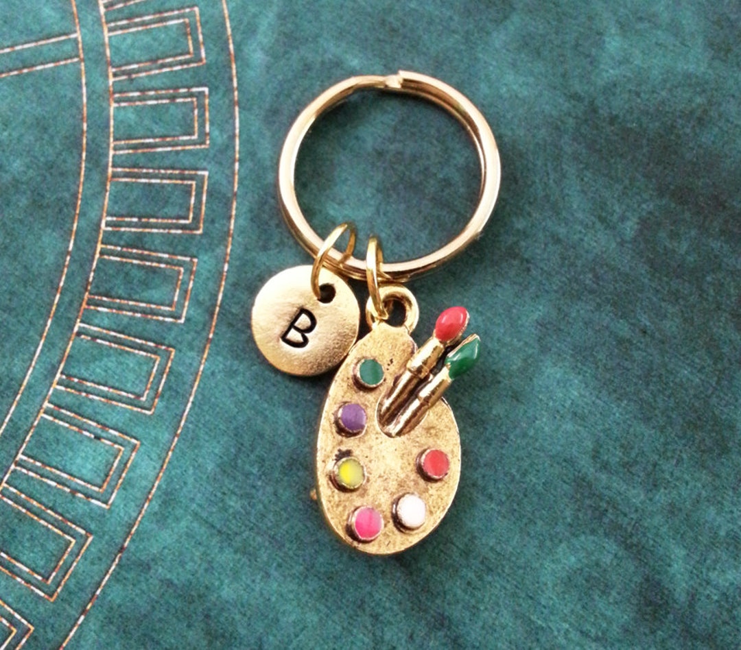 Paint Palette Keychain, SMALL Paint Keychain, Personalized Keychain ...