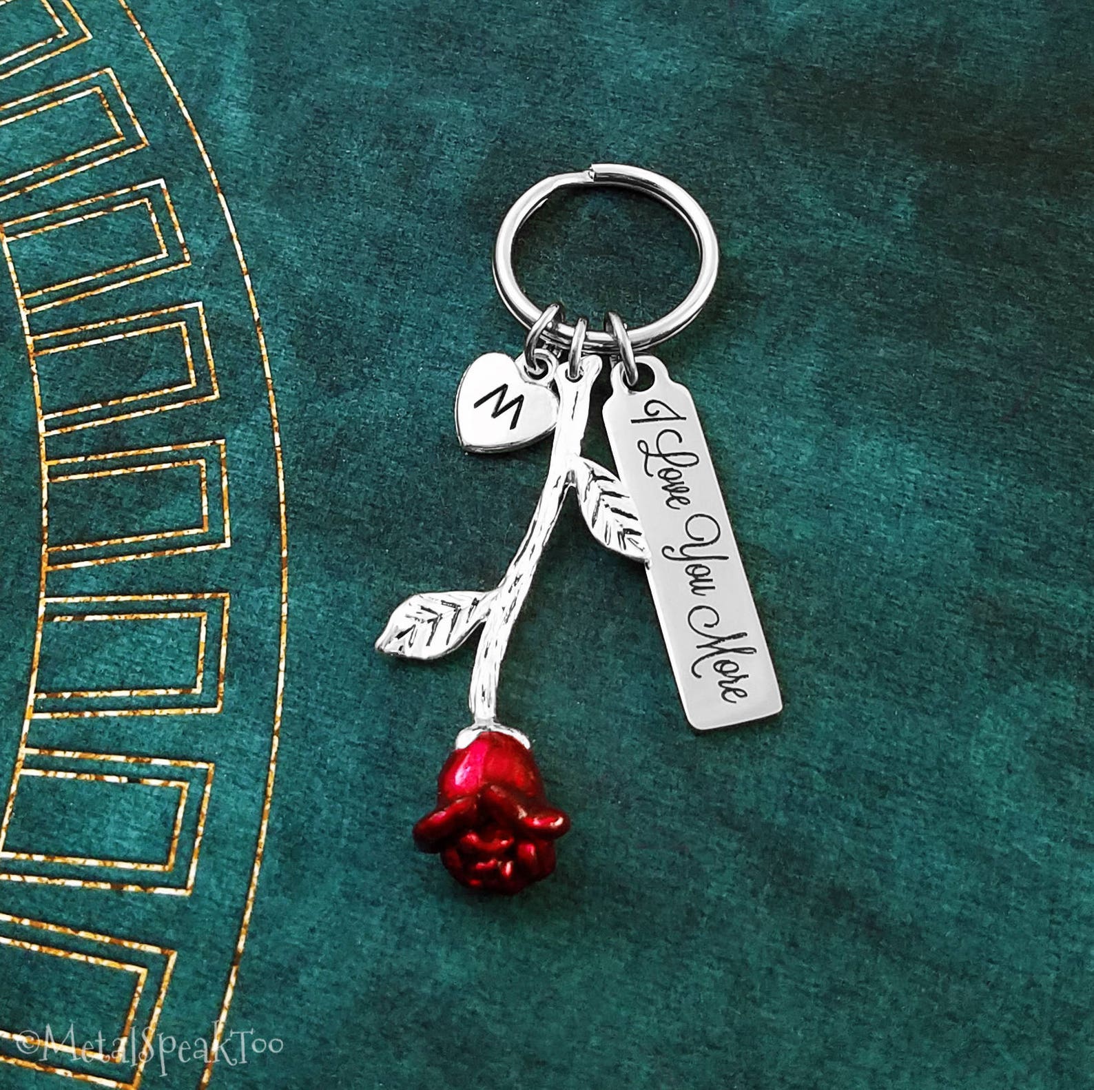 Red Rose Keychain SMALL Rose Charm Keychain Keyring Girlfriend | Etsy