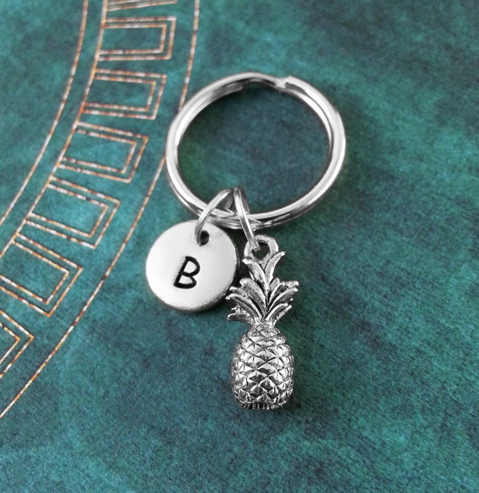 Pineapple Keychain VERY SMALL Pineapple Keyring Silver - Etsy