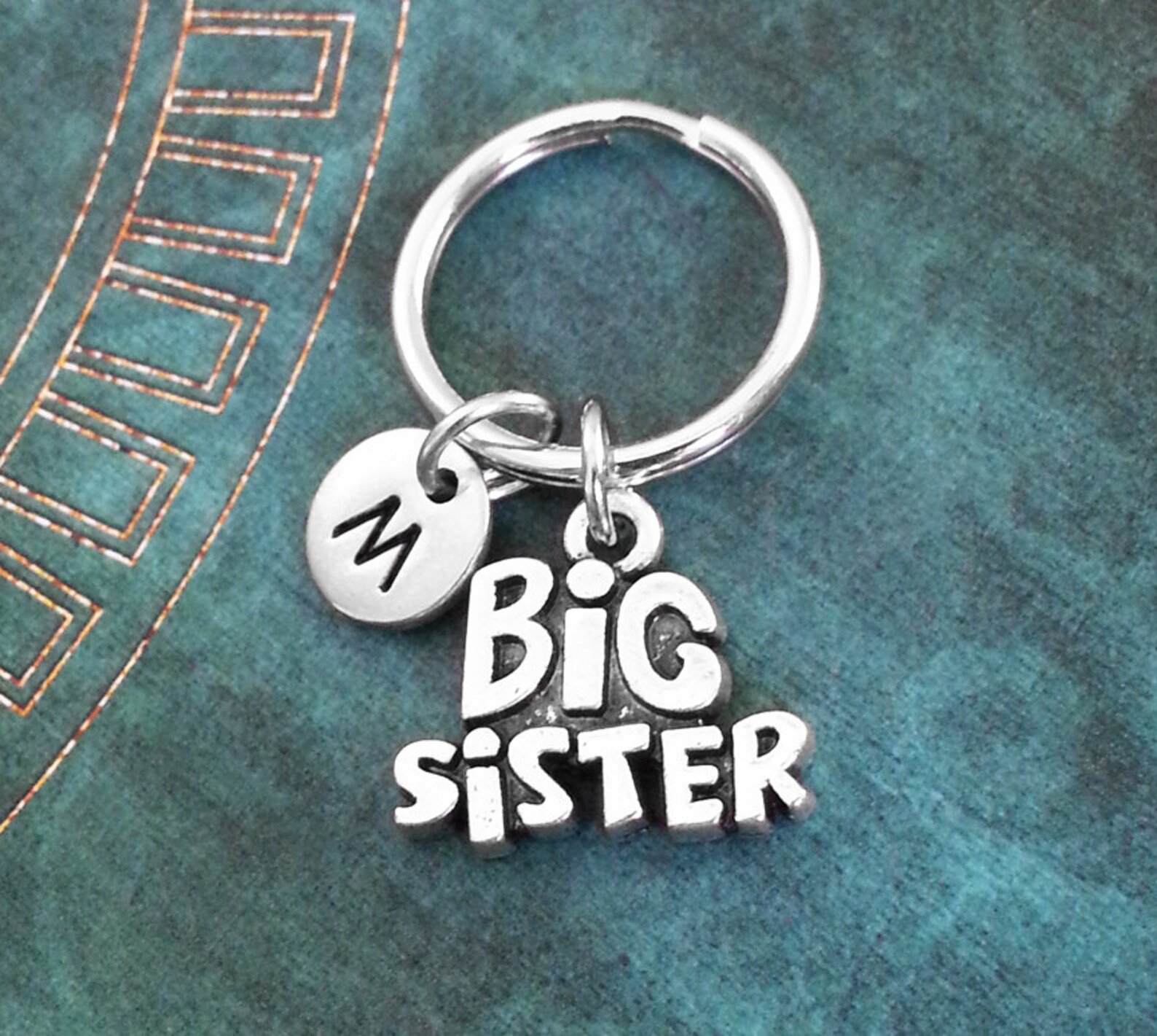 Big Sister Keychain VERY SMALL Big Sister Keyring Sister Charm Keychain ...