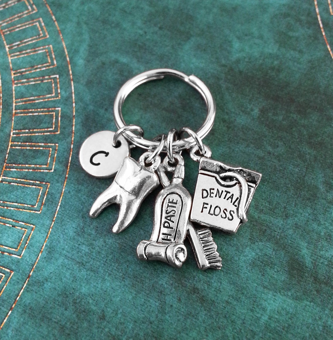 Dentist Keychain Keychain SMALL Hygienist Keychain Dental Hygiene Tooth ...