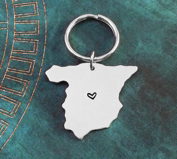 Spain Keychain Spain Keyring Country Keychain Spanish Gift | Etsy