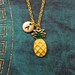 Pineapple Keychain VERY SMALL Pineapple Keyring Gold Keychain - Etsy