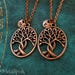 Tree of Life Keychain SET of 2 SMALL Copper Willow Tree Charm Keychains ...