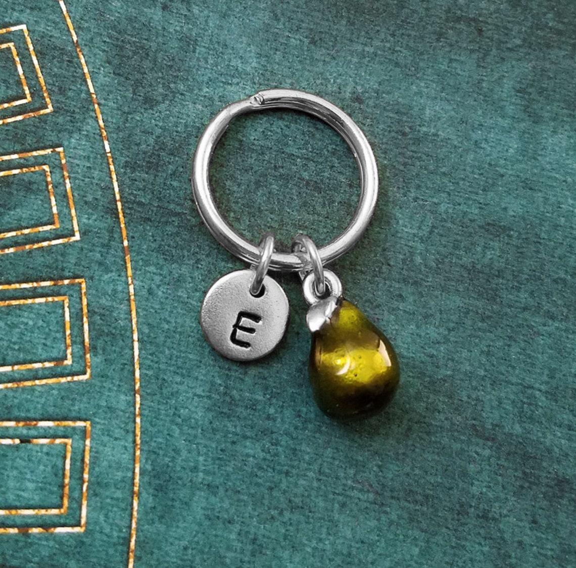 Pear Keychain VERY SMALL Green Pear Charm Keychain Pear - Etsy