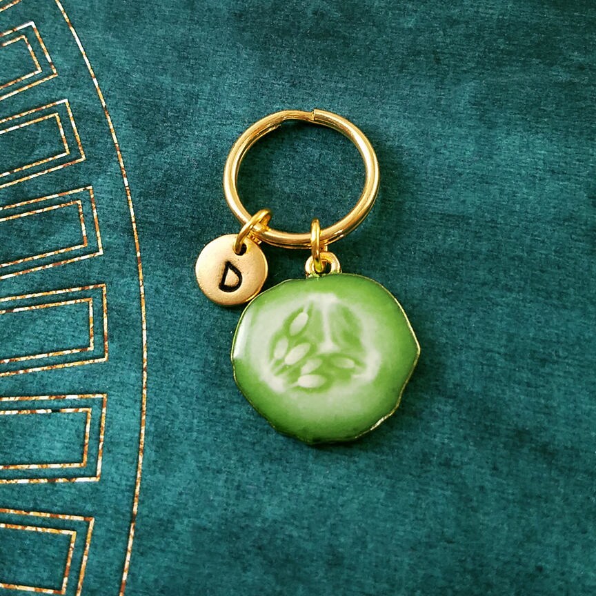 Pickle Keychain SMALL Pickle Keyring Food Keychain Cucumber - Etsy