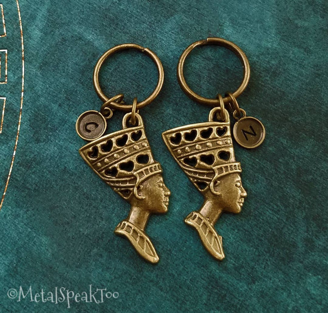 Nefertiti Keychain SET of 2 SMALL Queen Nefertiti Charm Keychains ...