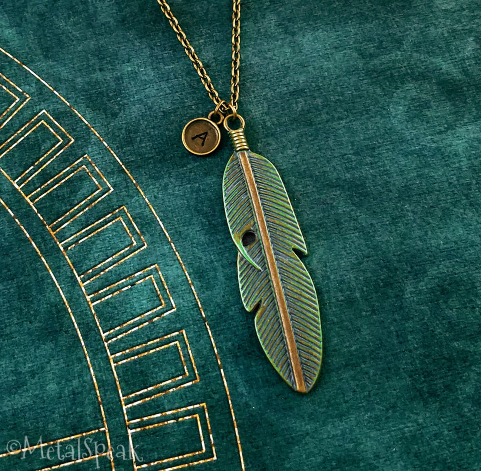 Feather Keychain SMALL Patina Feather Keyring Bird Keychain - Etsy