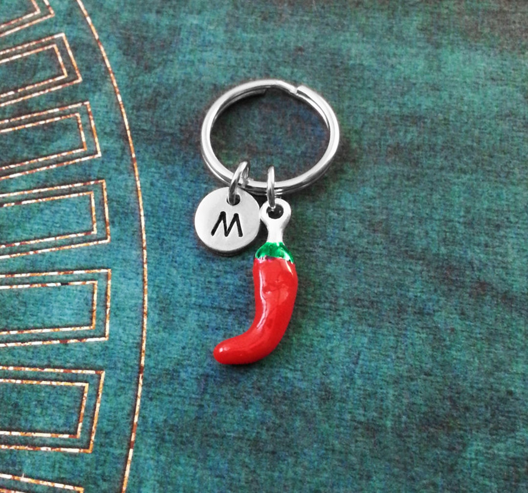 Chili Pepper Keychain VERY SMALL Red Chili Pepper Keyring - Etsy