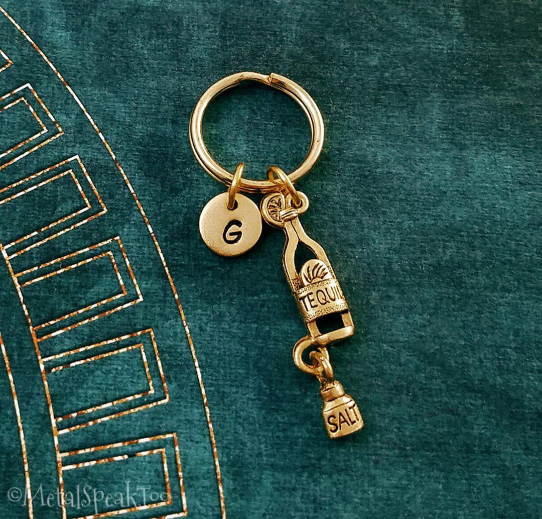 Tequila Keychain SMALL Charm Keychain Mexican Keychain Alcohol Keychain ...