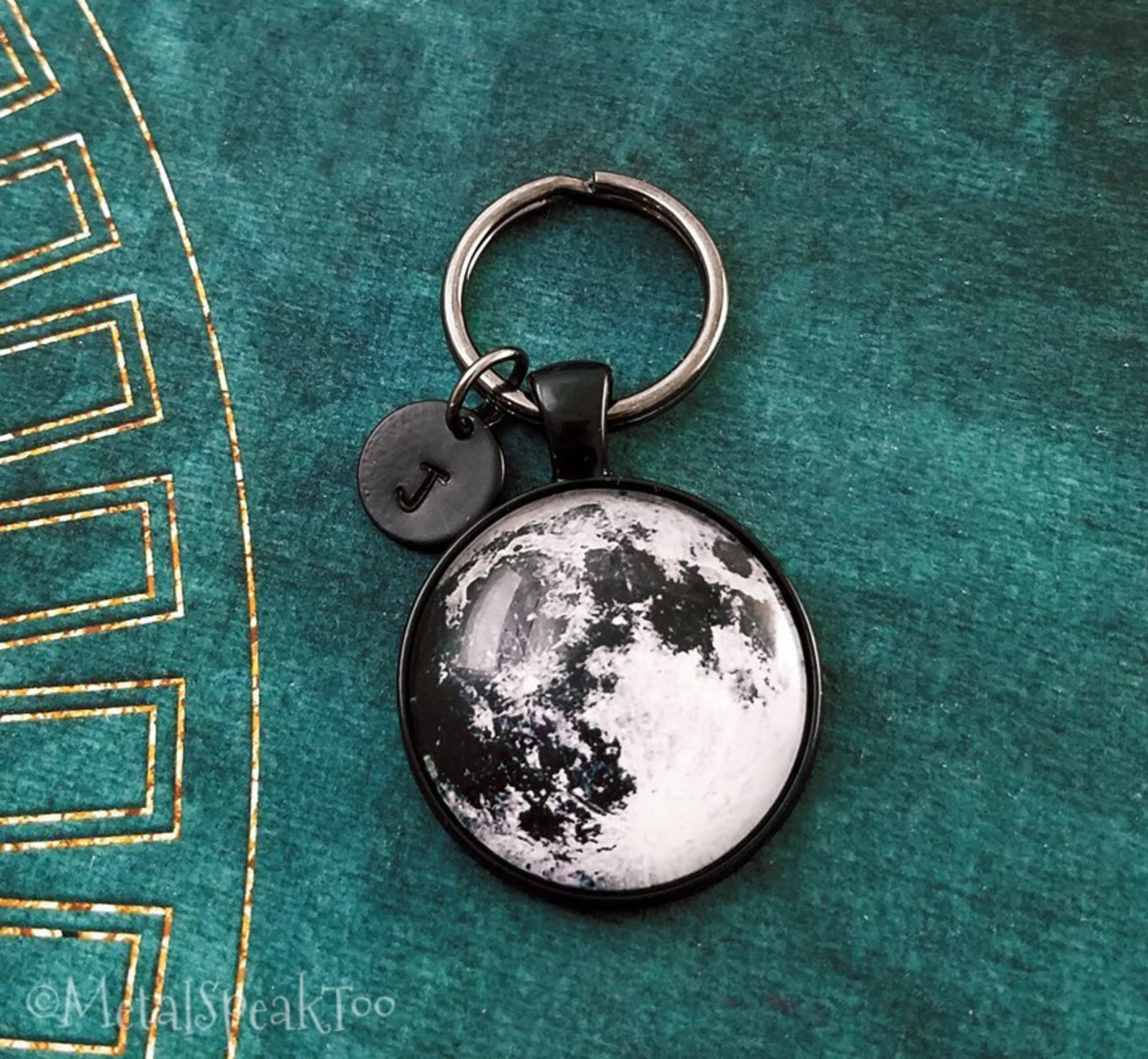 Moon Keychain SMALL Full Moon Keyring Space Keychain Space - Etsy