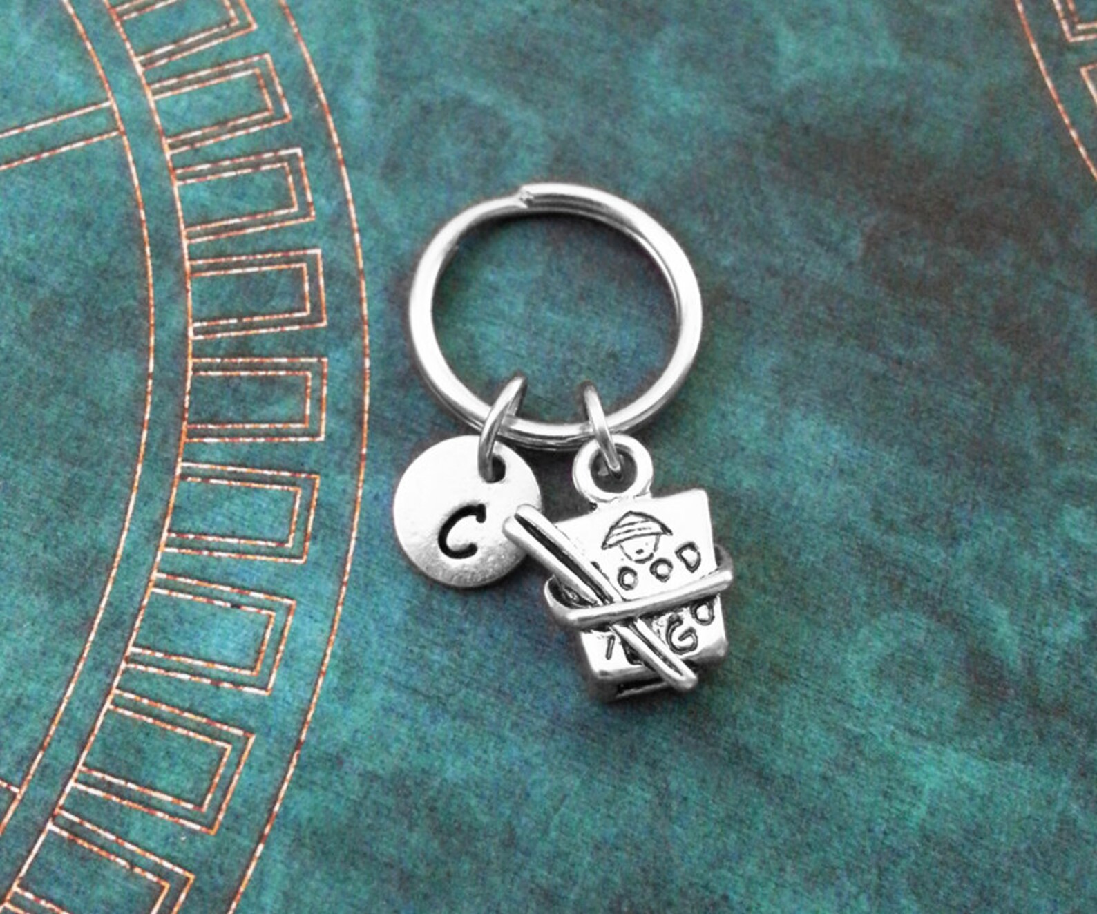 Chinese Food Keychain VERY SMALL Silver Chinese Keychain - Etsy