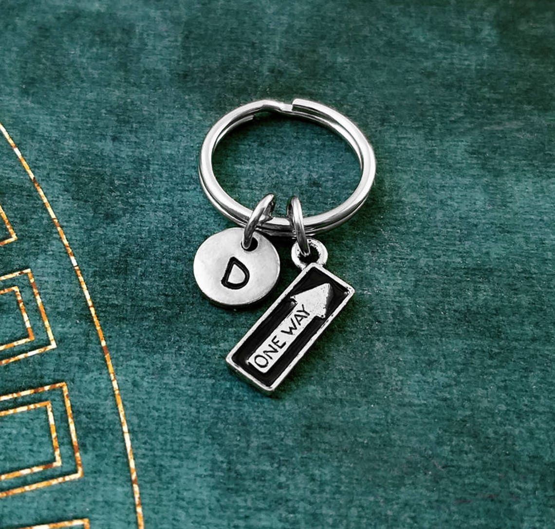 One Way Keychain VERY SMALL One Way Charm Keychain One Way - Etsy