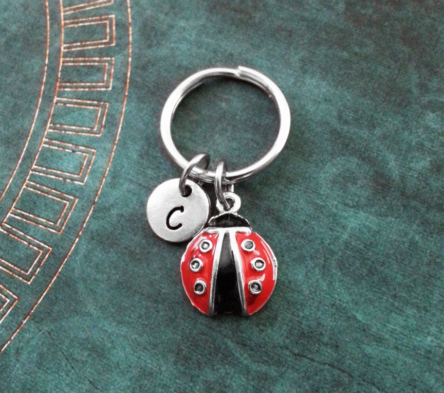 Ladybug Keychain SMALL Red Lady Bug Keyring Personalized | Etsy