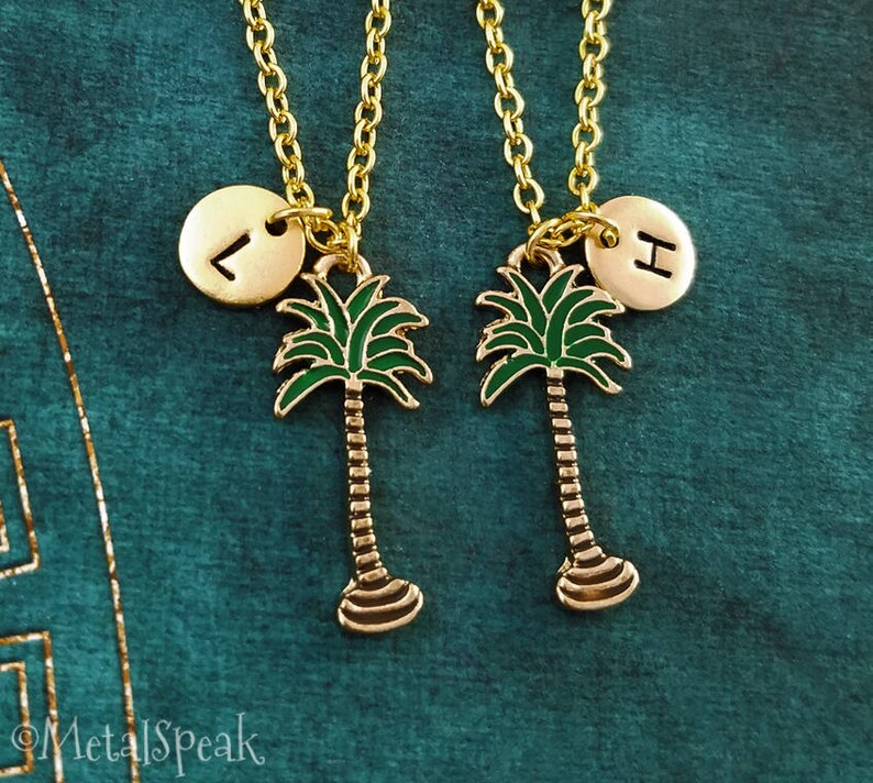 Palm Tree Keychain SET of 2 SMALL Palm Tree Keyrings Beach - Etsy