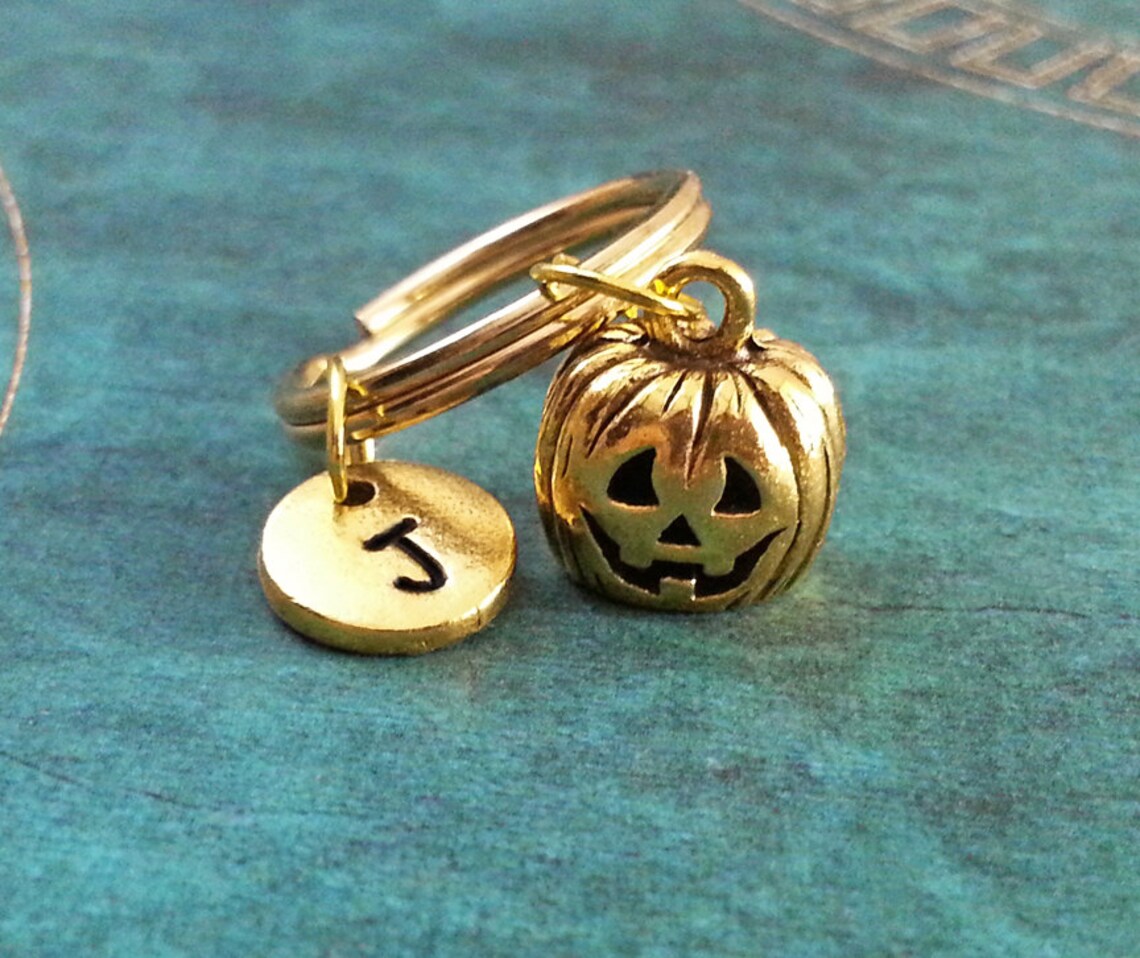 Jack-o-lantern Keychain SMALL Gold Jack O Lantern Keychain - Etsy