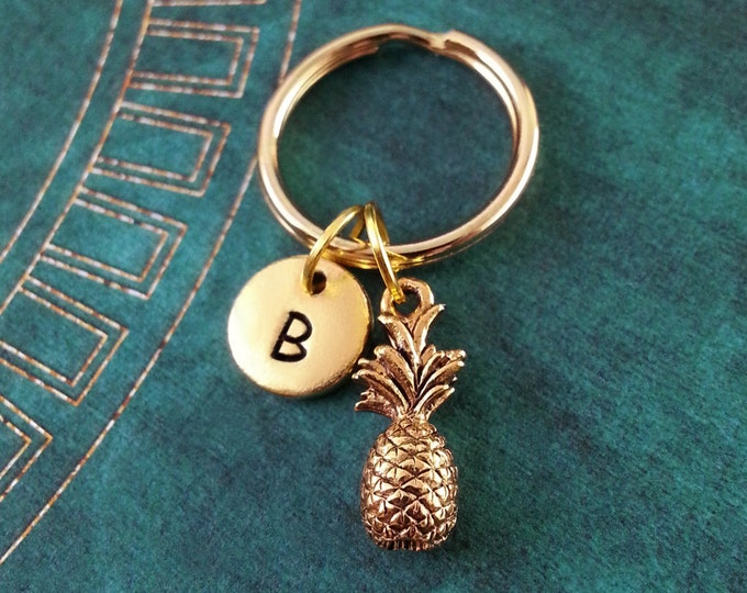 Pineapple Keychain VERY SMALL Pineapple Keyring Gold Keychain | Etsy