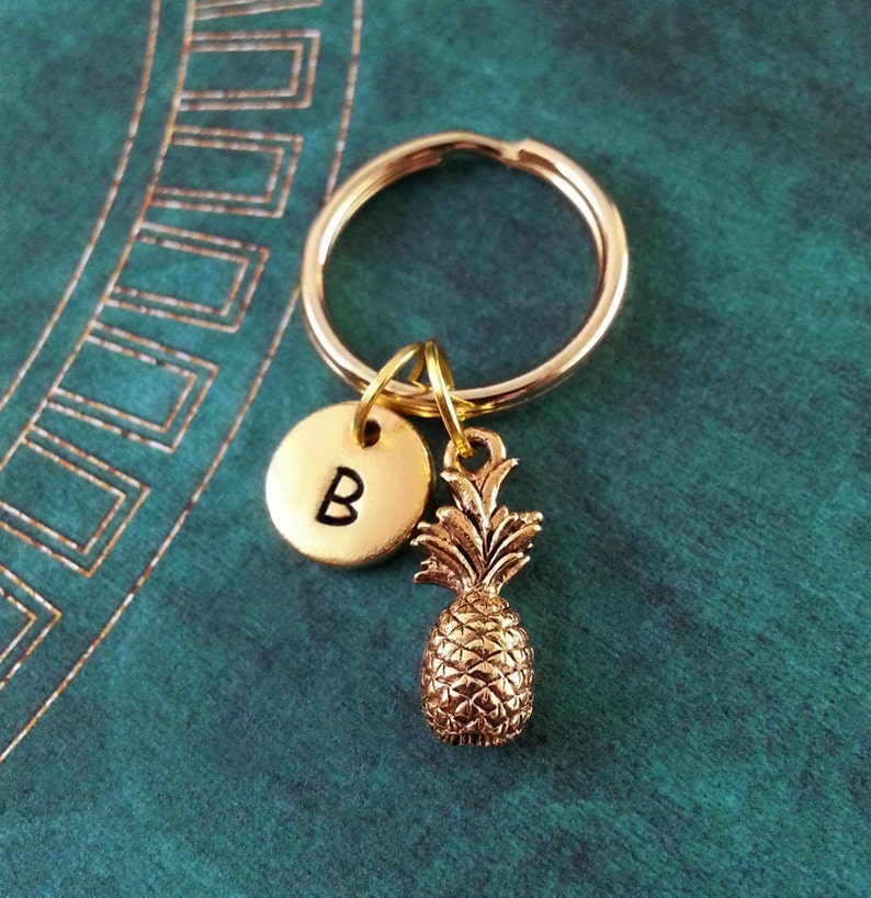 Pineapple Keychain VERY SMALL Pineapple Keyring Gold Keychain - Etsy