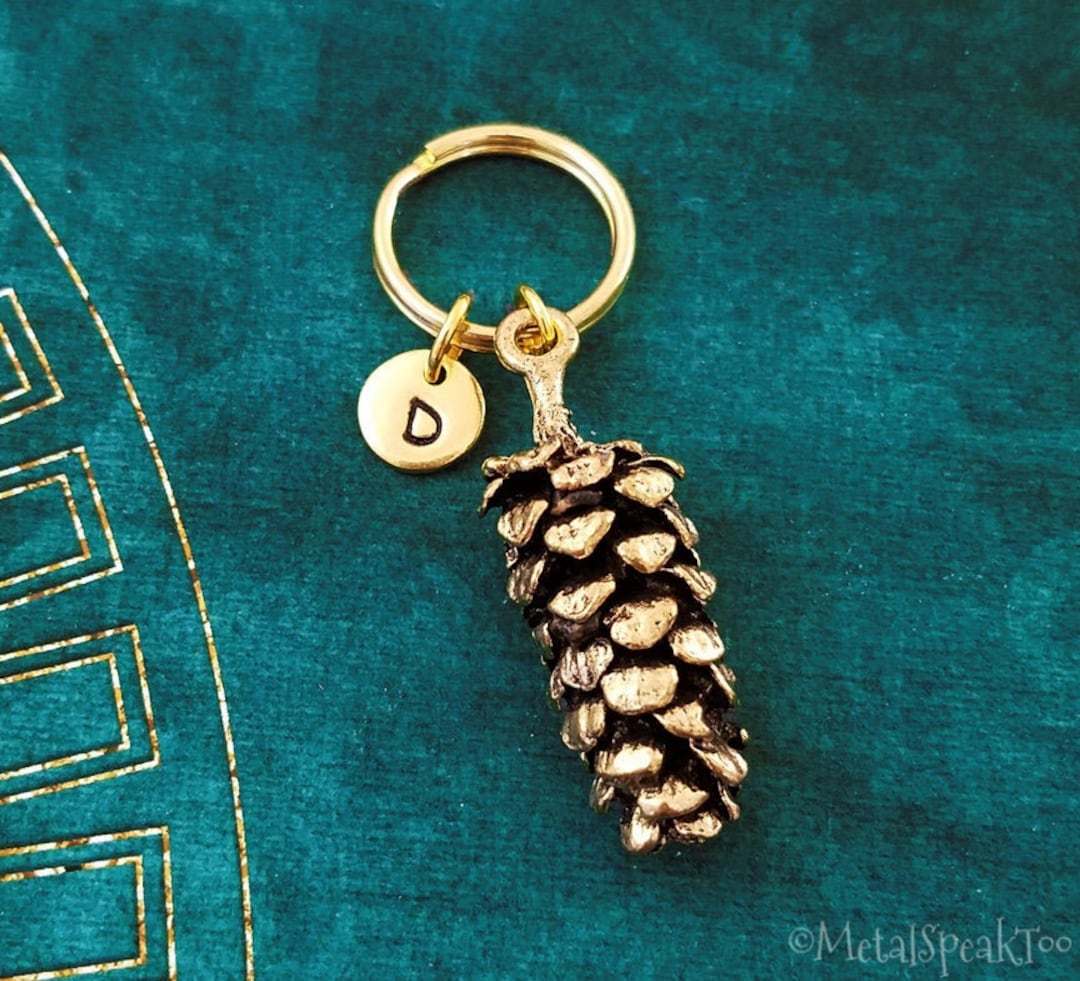 Pinecone Keychain SMALL Pine Cone Keychain Pinecone Keyring - Etsy
