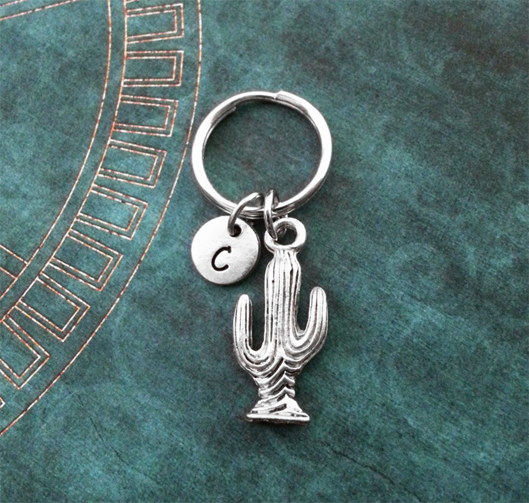 Cactus Keychain SMALL Cactus Keyring Personalized Keychain Desert ...
