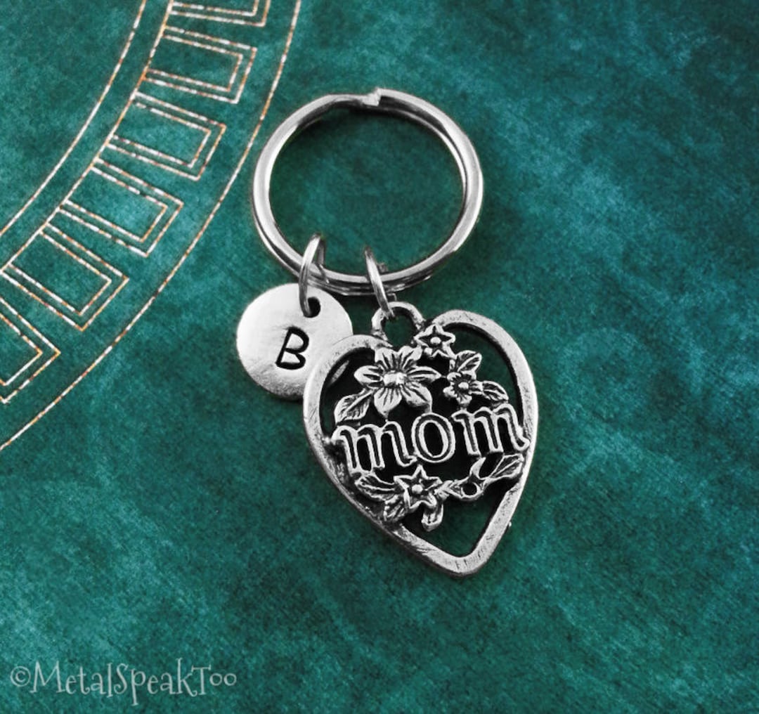 Mom Keychain SMALL Mom Heart Keychain Mother's Day Keychain Mother's ...