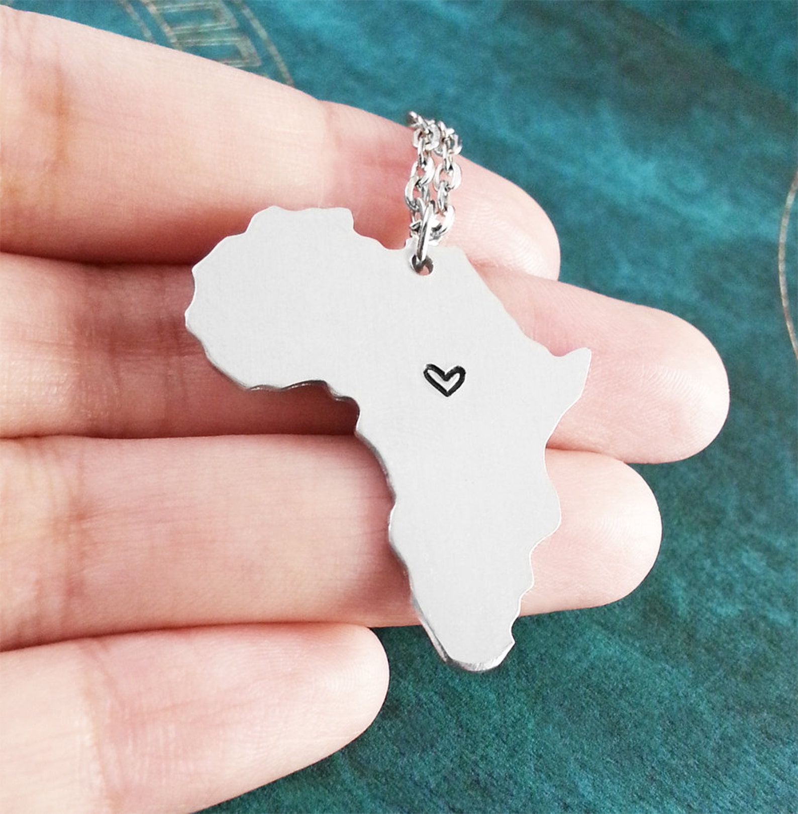 Africa Keychain Personalized Hand Stamped Africa Keyring Long - Etsy
