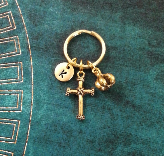 Cross Keychain VERY SMALL Garlic Keychain Cross Charm Keychain - Etsy UK