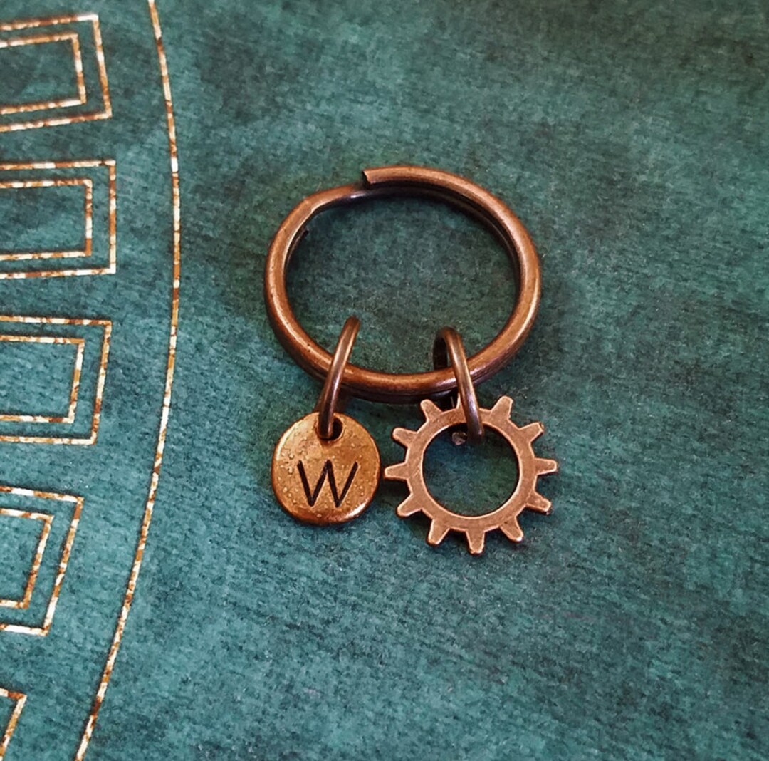 Gear Keychain VERY SMALL Gear Charm Keychain Gears Keychain Gear ...