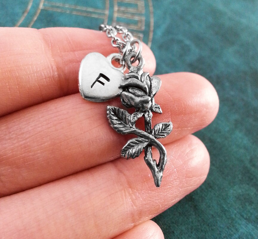 Rose Keychain SMALL Rose Charm Personalized Key Ring - Etsy