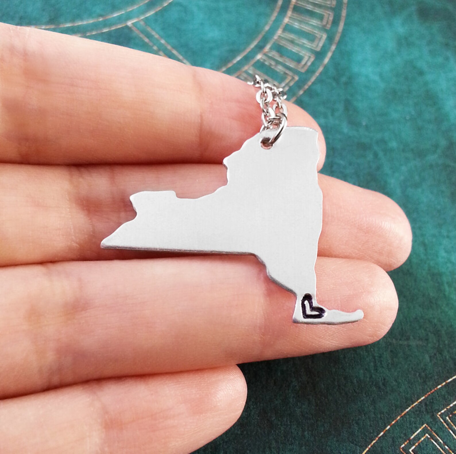 New York Keychain Personalized Hand Stamped New York Keyring | Etsy