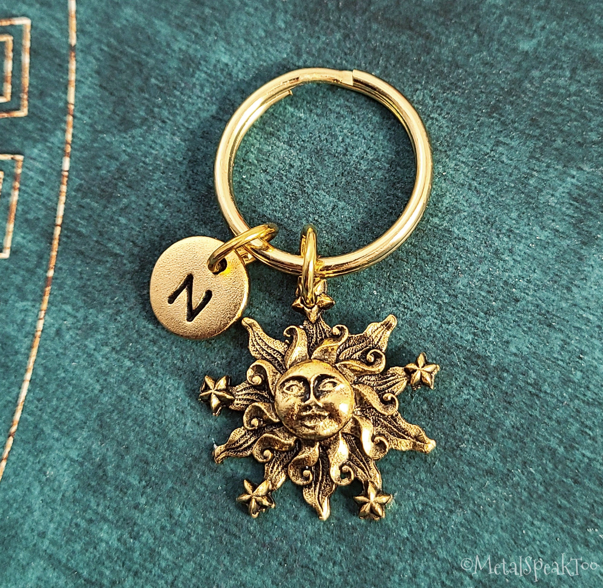 Celestial Sun Keychain SMALL Sun Charm Keychain Sun Keyring - Etsy