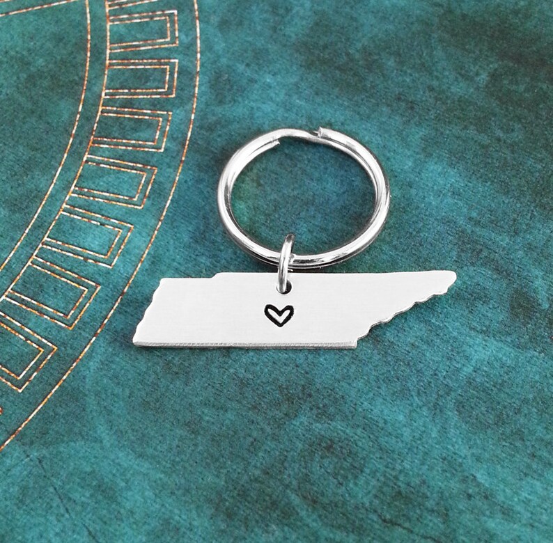 Tennessee Keychain SMALL Personalized Tennessee Keyring Long - Etsy