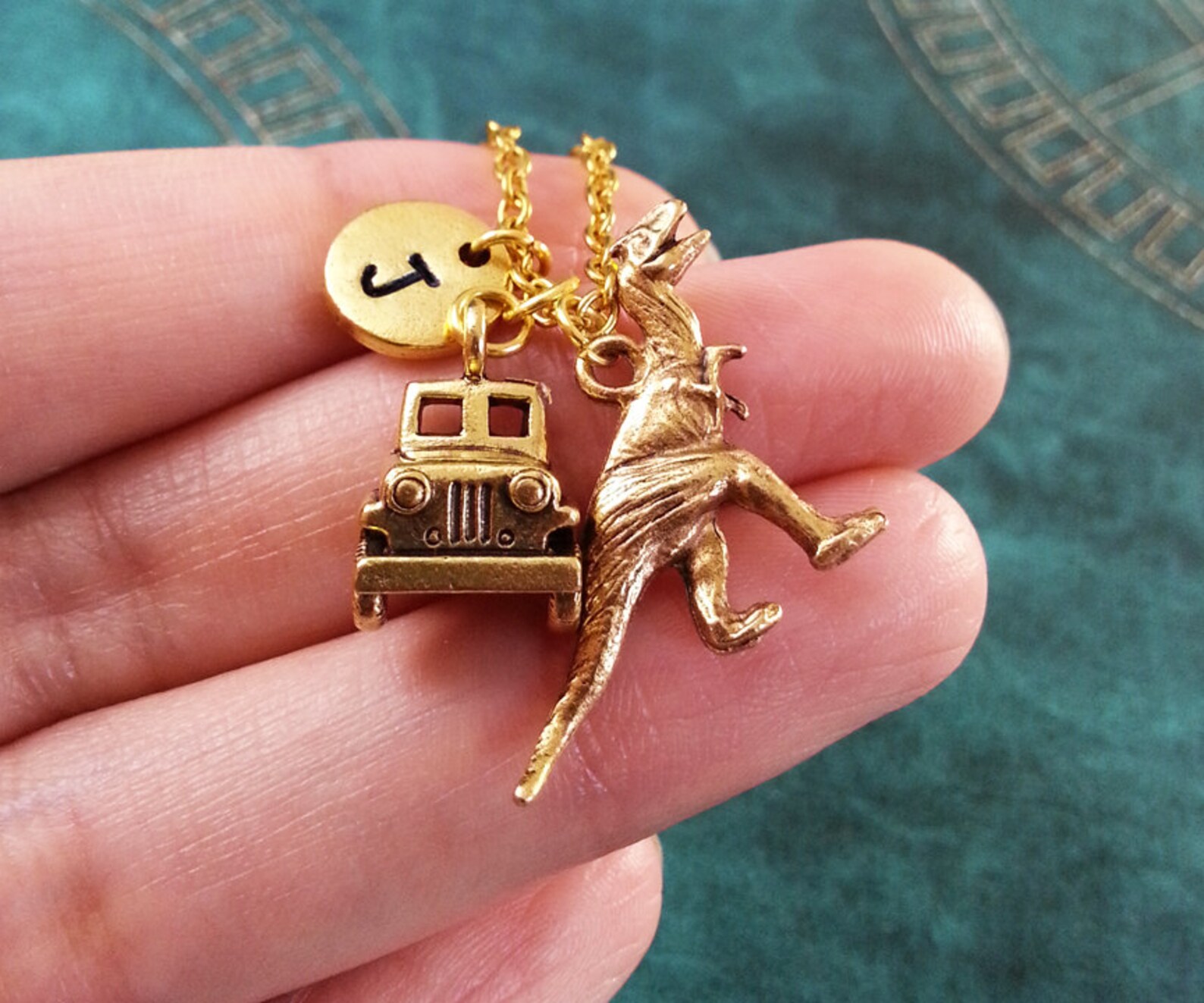 Dinosaur Keychain SMALL T-rex Keychain Personalized Keychain Gold ...