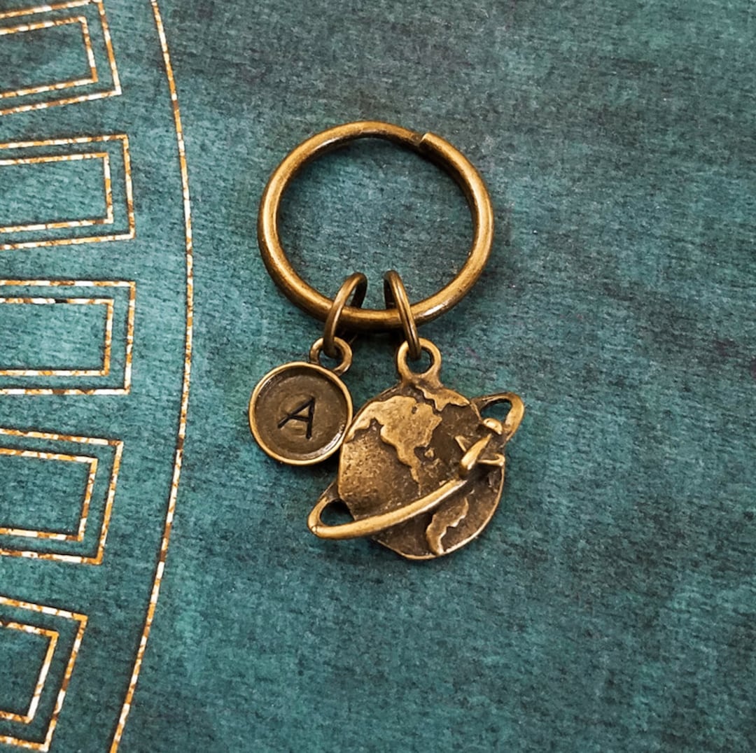 Globe Keychain VERY SMALL Globe Keyring Personalized Travel Keychain ...