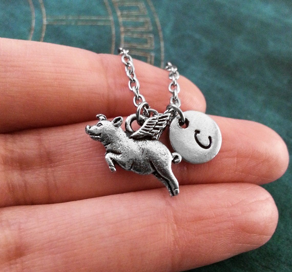 Flying Pig Keychain SMALL Pig Keyring Personalized Keychain - Etsy