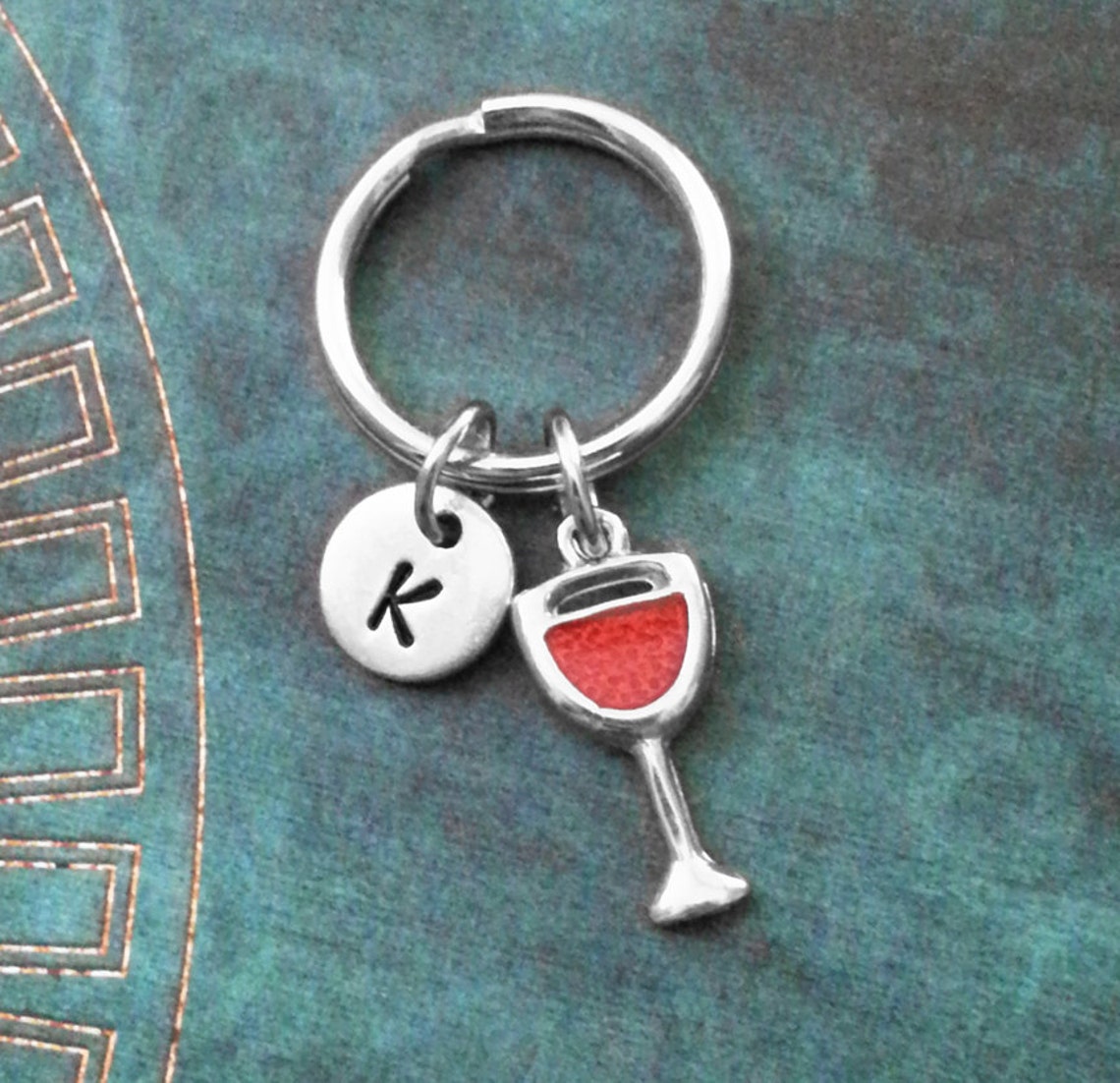 Wine Keychain VERY SMALL Red Wine Keyring Wine Glass Keychain | Etsy