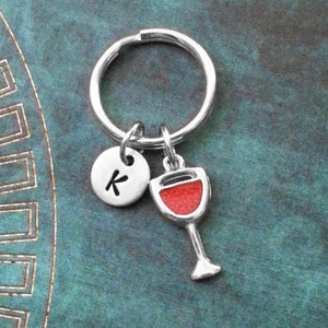 Wine Keychain VERY SMALL Red Wine Keyring Wine Glass Keychain Alcohol ...