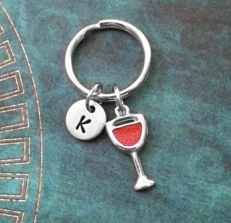 Wine Keychain VERY SMALL Red Wine Keyring Wine Glass Keychain | Etsy