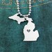 Michigan Keychain Personalized Hand Stamped Michigan Keyring Long ...